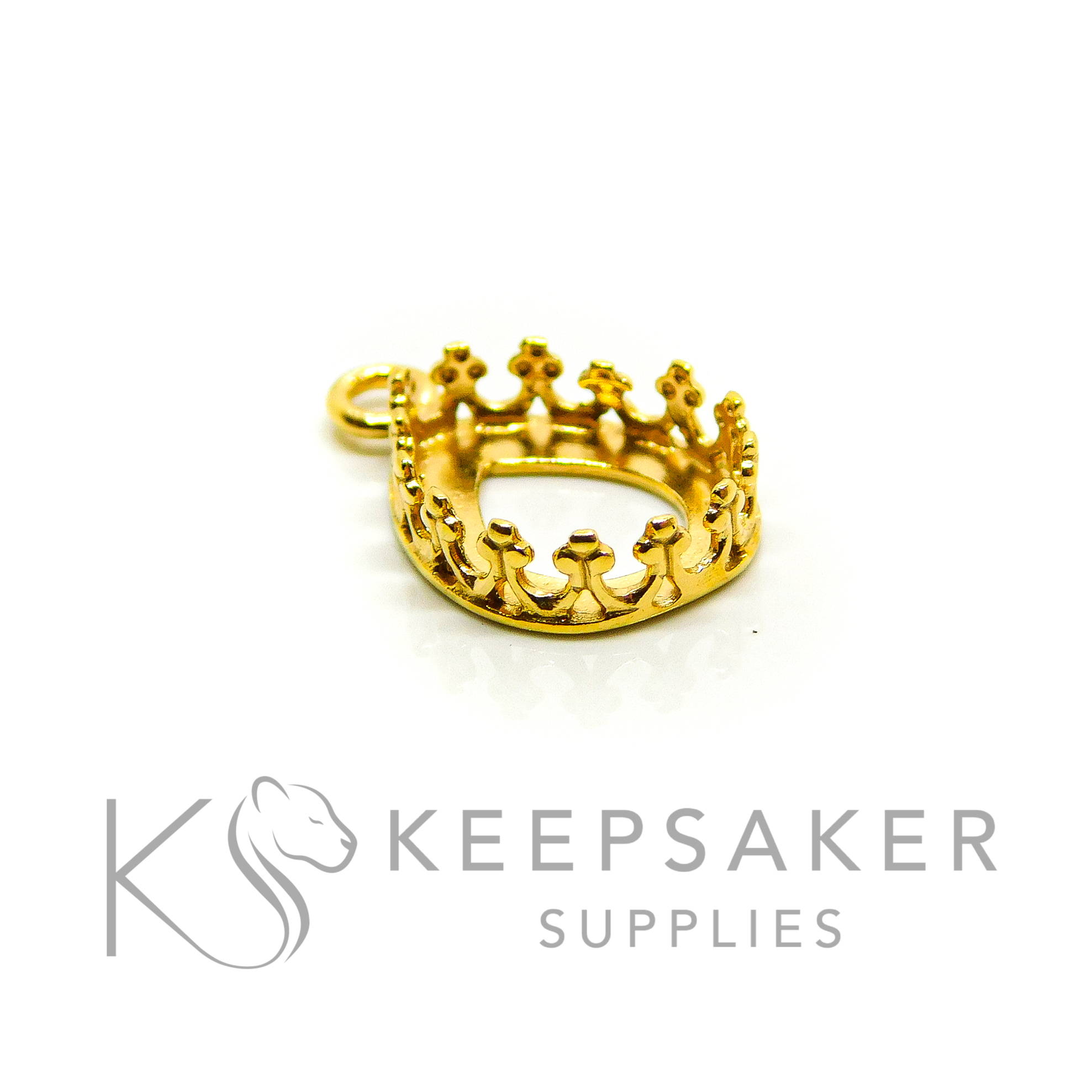 Solid Gold Crown Teardrop Settings ⋆ Keepsaker Supplies